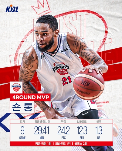 KBL 4라운드 MVP는 숀 롱, 현대모비스서는 두 시즌만의 수상