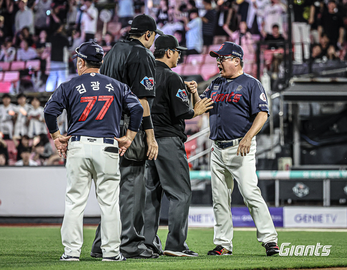 '김태형 퇴장=승리' 공식 깨졌다...KT 9회말 '김원중 폭투' 7-6 끝내기 승리 [수원에서mhn]