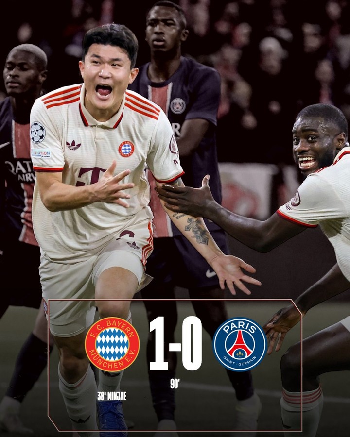 '강인아 봤지?' PSG전 승리 이끈 김민재, POTM 선정...콤파니 감독-노이어도 극찬