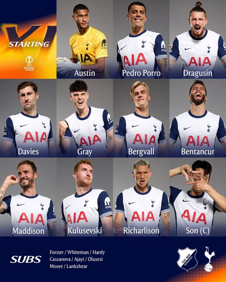 '손흥민 멀티골' 토트넘, 호펜하임에 3-2 신승...UEL 16강 직행 가능성 급상승!